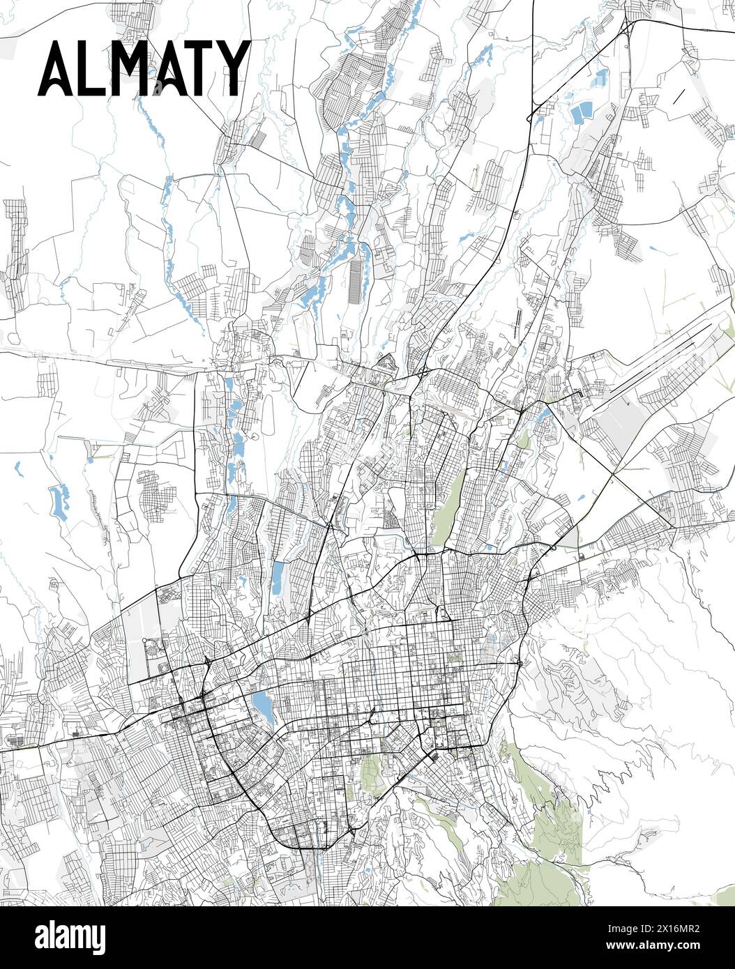 Almaty Kazakhstan map poster art Stock Vector Image & Art - Alamy