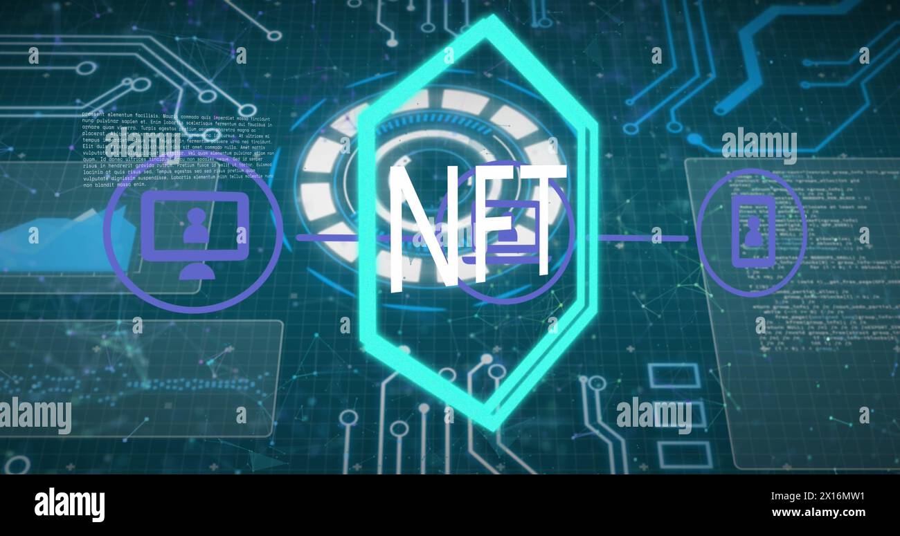 Image of digital interface with scan scoping over dark background Stock Photo - Alamy