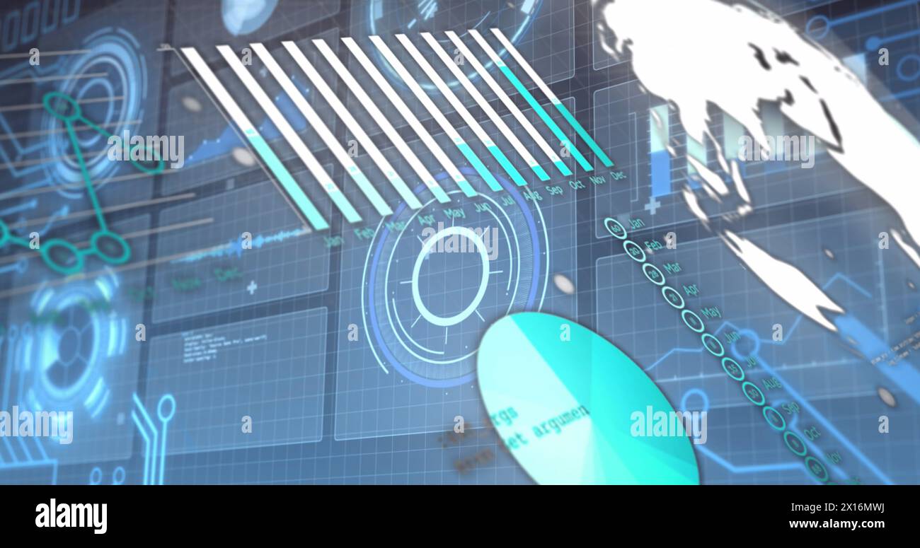 Image of digital interface with scan scoping over dark background Stock Photo - Alamy