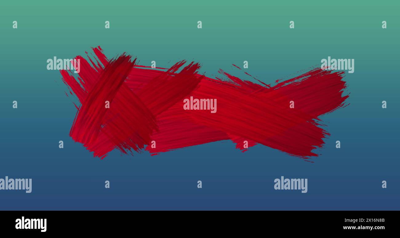 Image of moving red shapes over blue background Stock Photo - Alamy