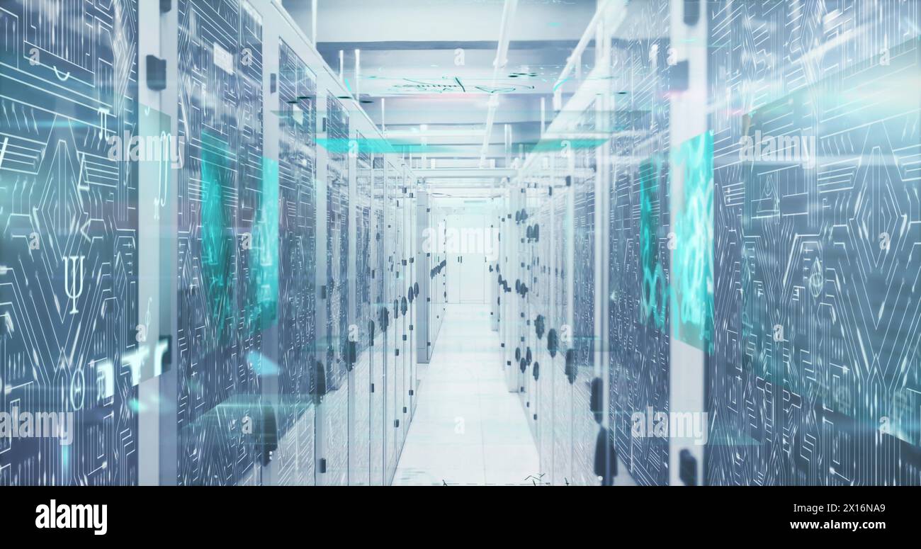 Image of human brain spinning and microprocessor connections over ...
