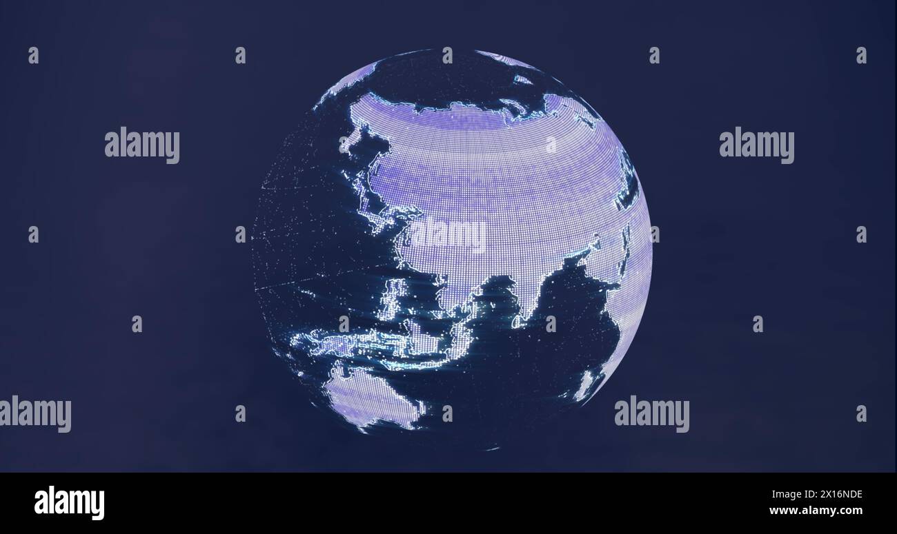 Image of globe over data processing Stock Photo - Alamy