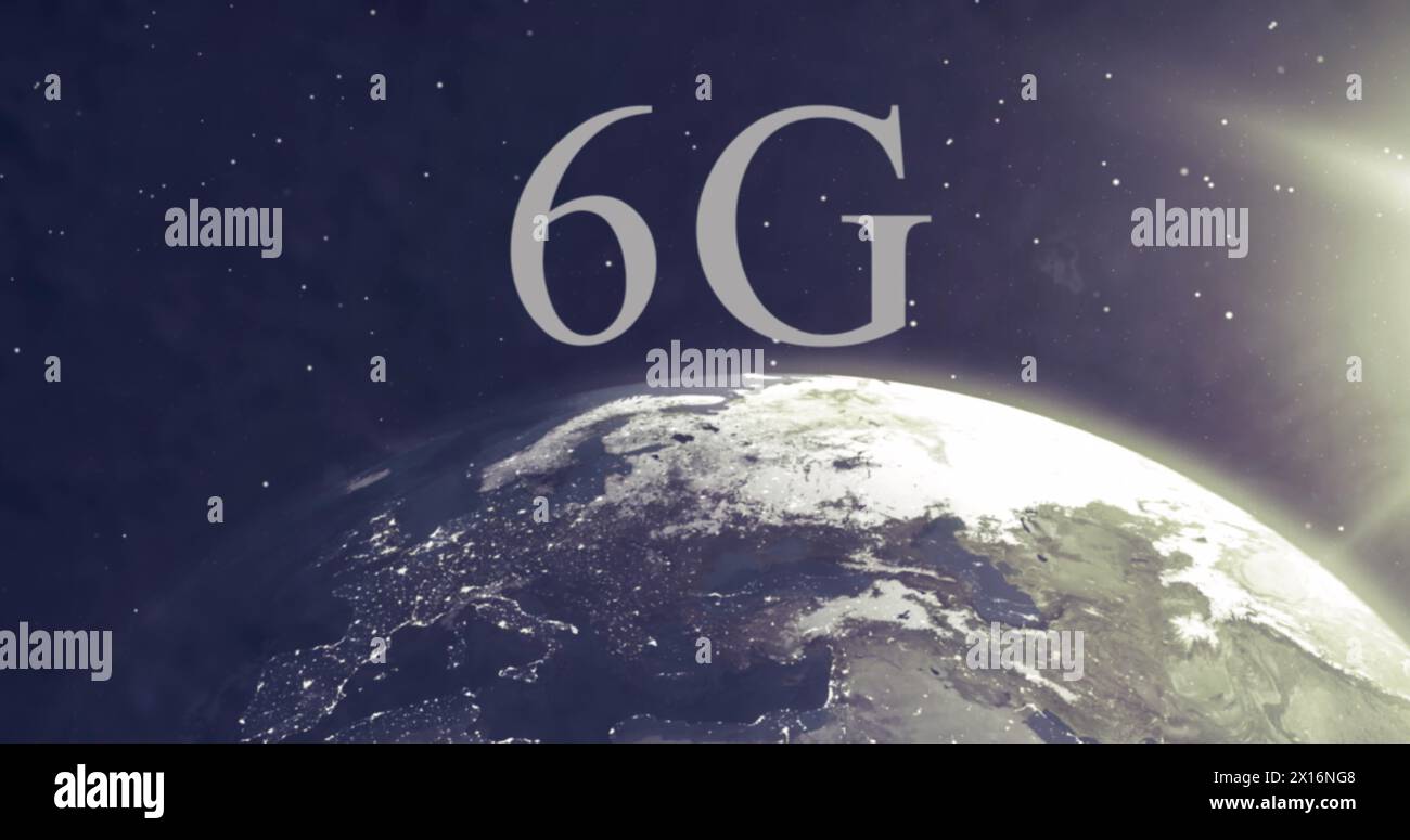 6g text over digital world hi-res stock photography and images - Alamy