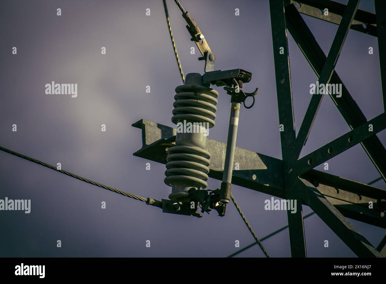 parts of electric tower sistems Stock Photo - Alamy