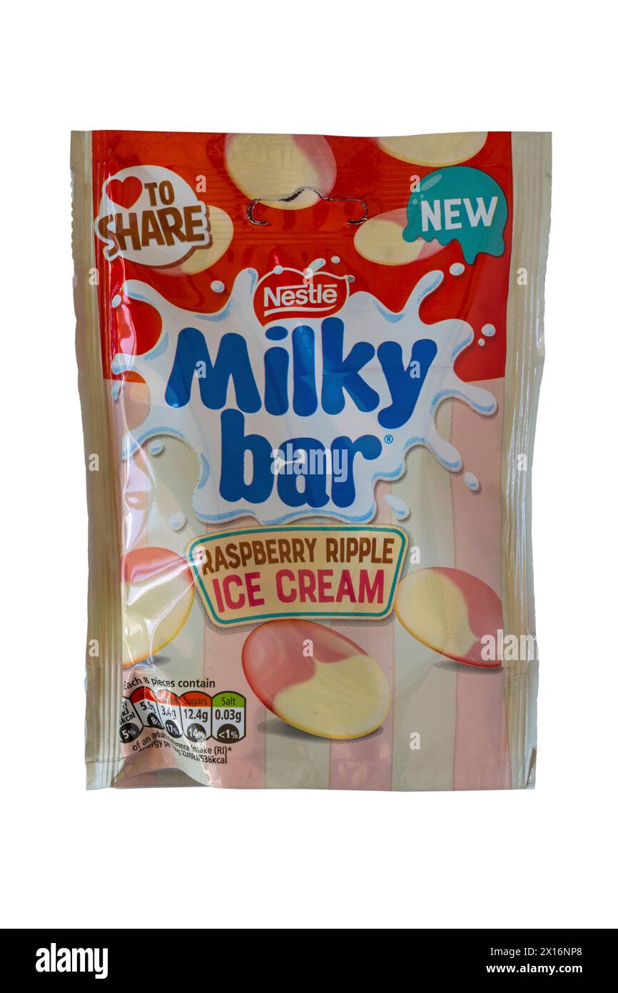 Pack of Milky Bar Raspberry Ripple Ice Cream chocolates sweets from ...