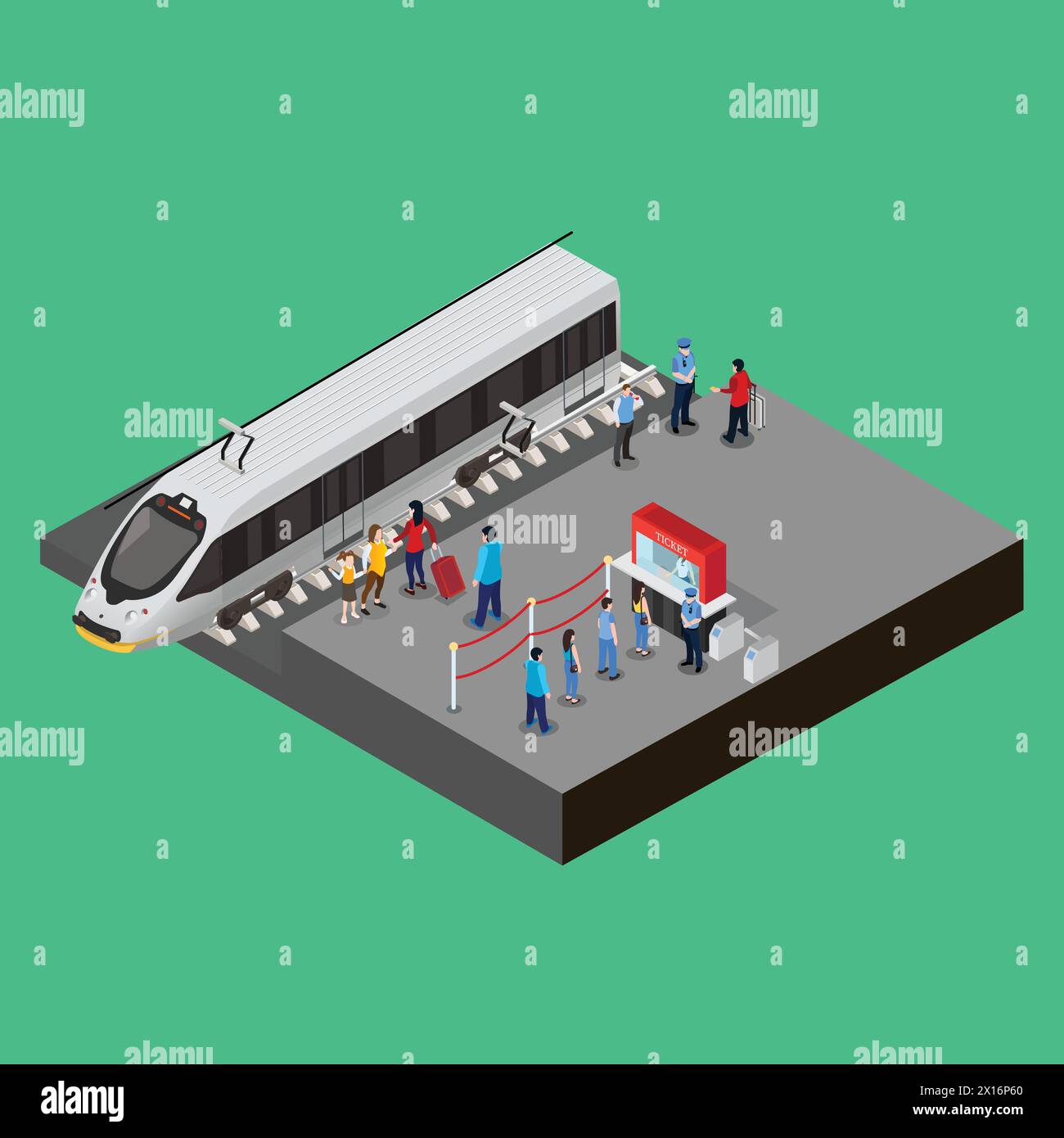 Queue rail platform Stock Vector Images - Alamy