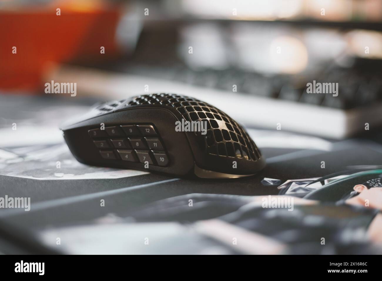 showcase with Professional gaming mouse Stock Photo - Alamy
