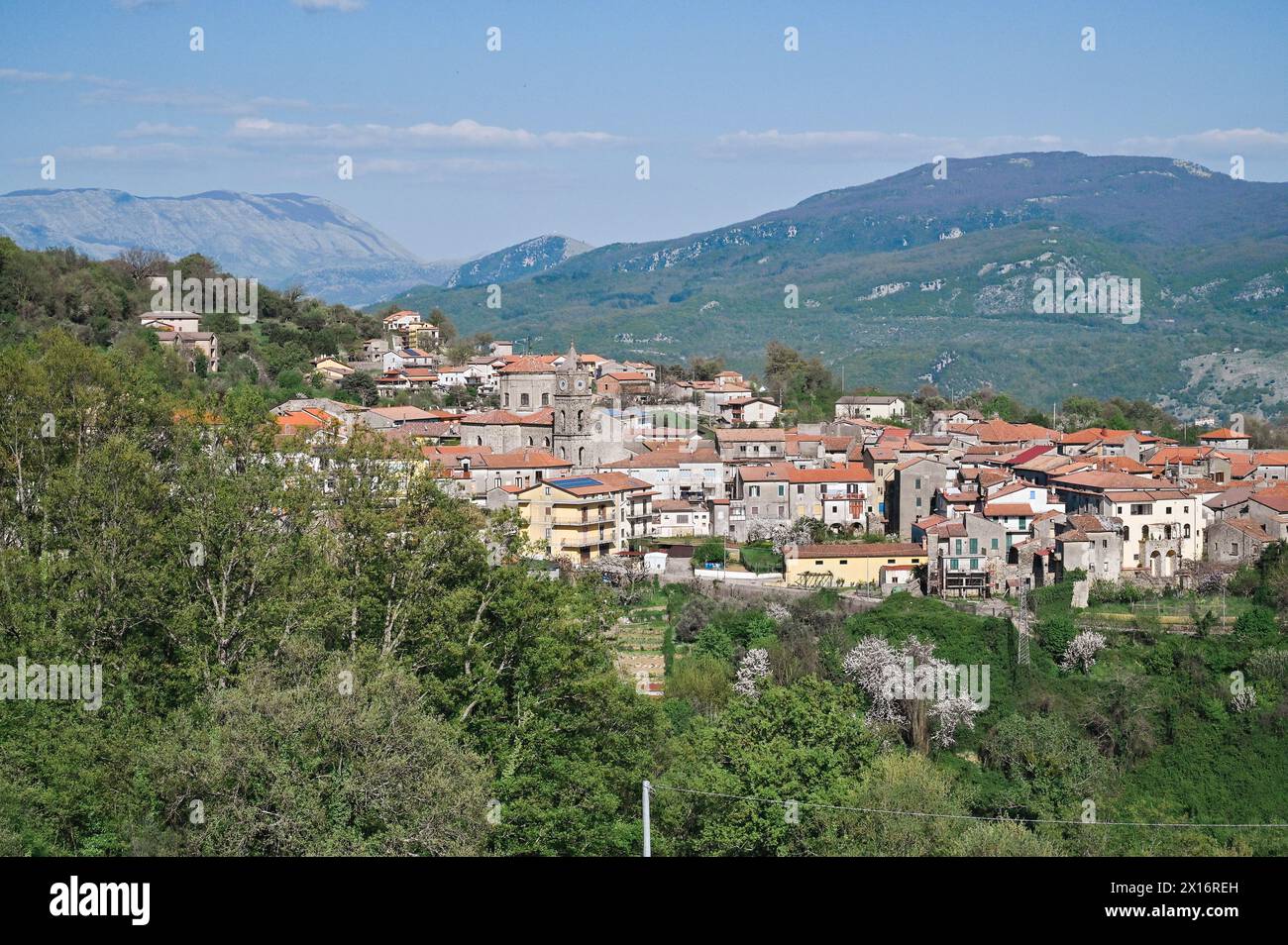 Stio Landscape, a serene haven in Cilento National Park, Italy. Rich ...