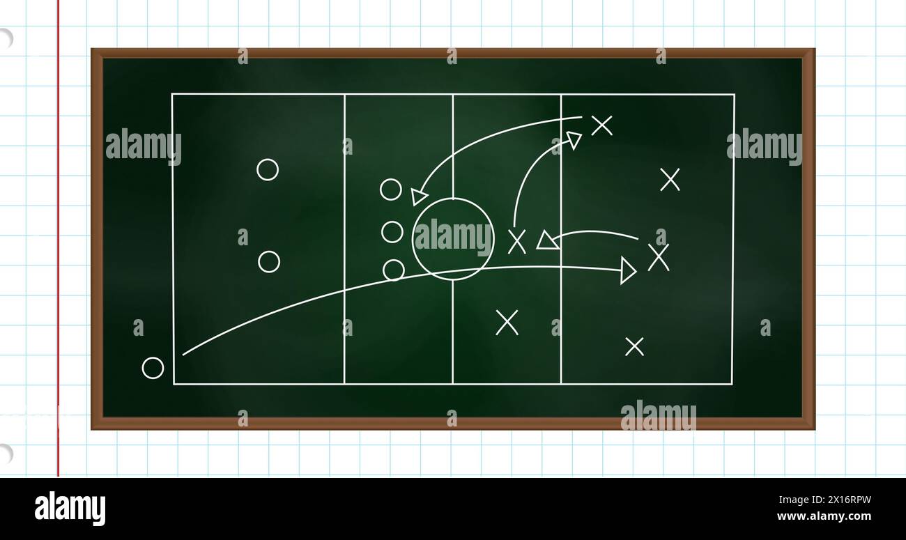 Image of game plan on green board over white background Stock Photo - Alamy