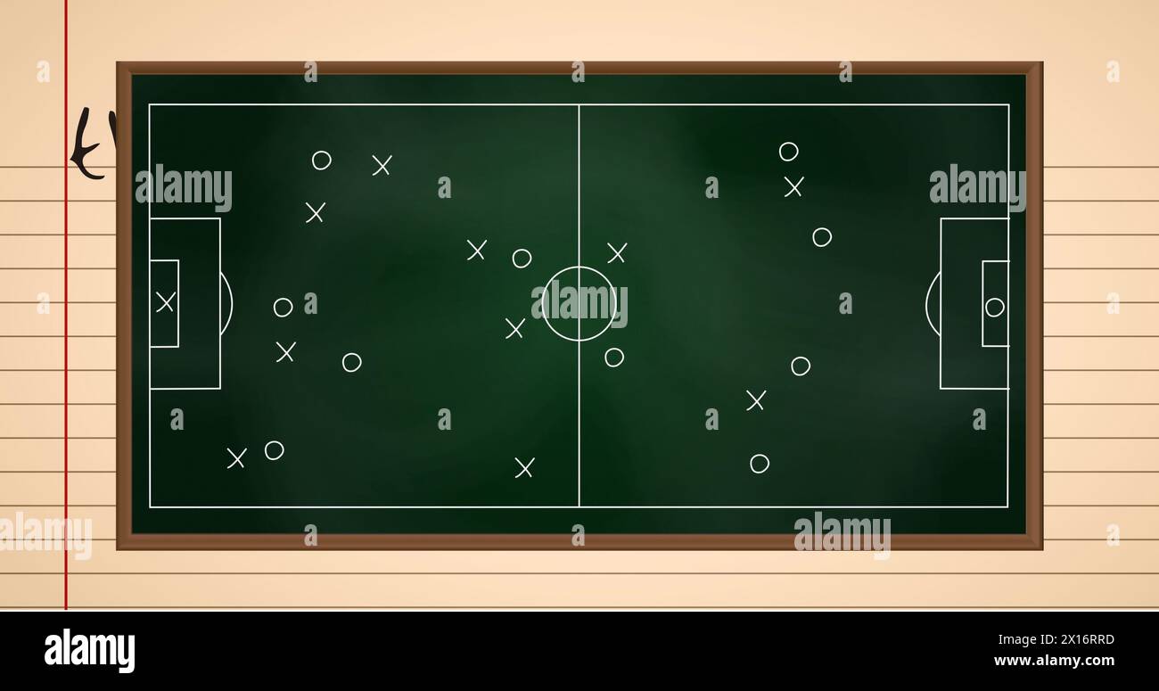 Image of game plan on green board over beige background Stock Photo - Alamy