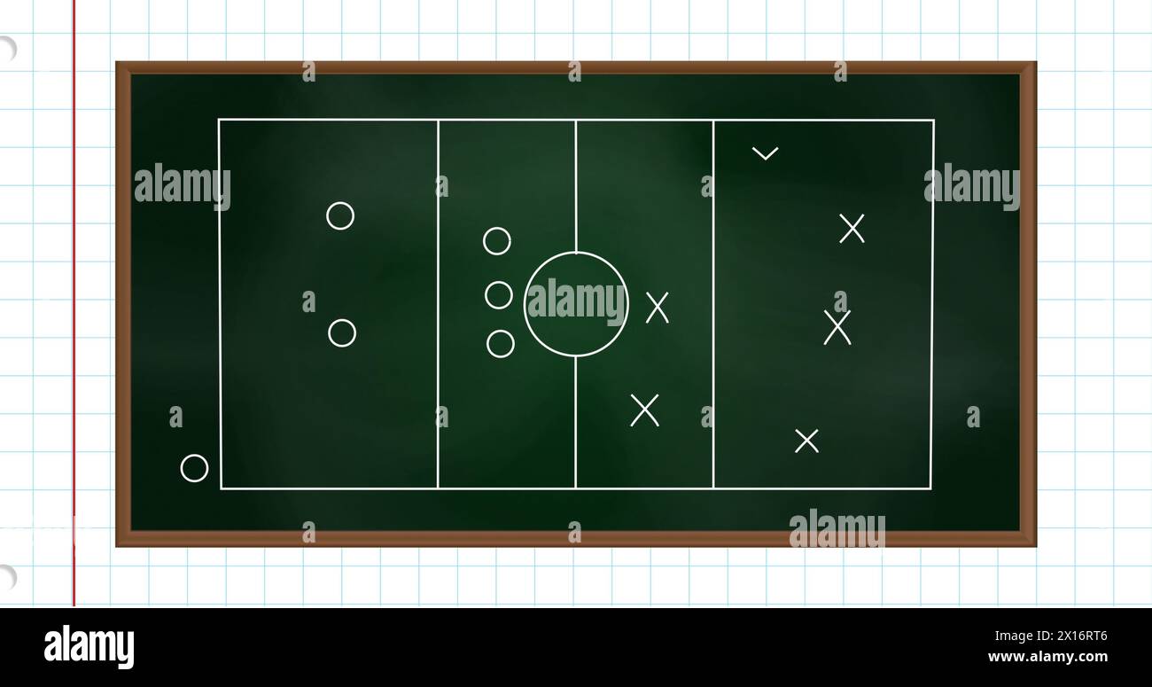 Image of game plan on green board over white background Stock Photo - Alamy