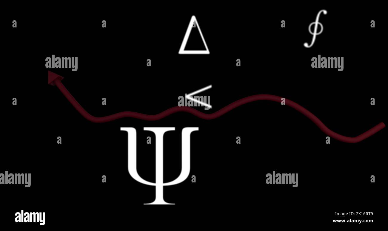 Image of mathematical symbols over black background Stock Photo - Alamy