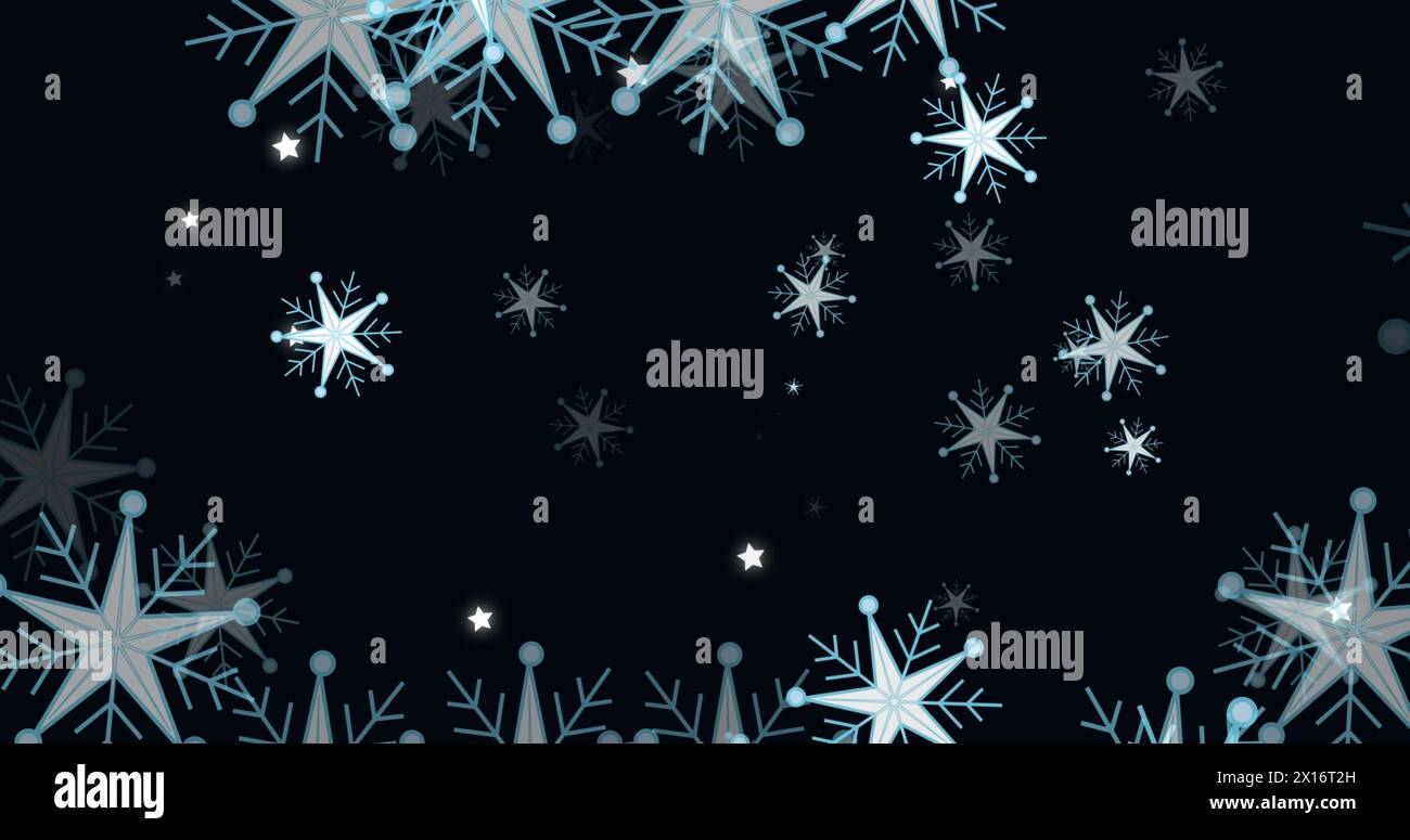 An image of white stars twinkling and moving against a black background ...