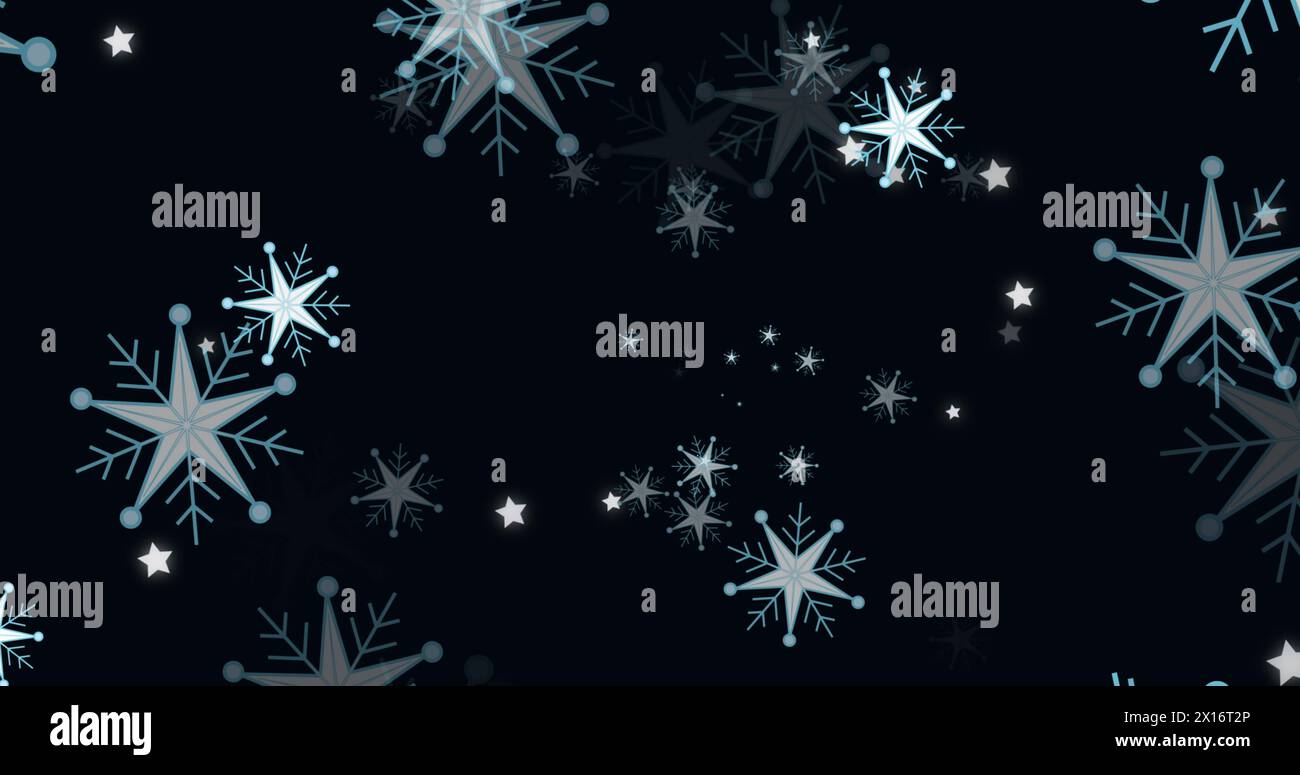 An image of white stars twinkling and moving against a black background ...