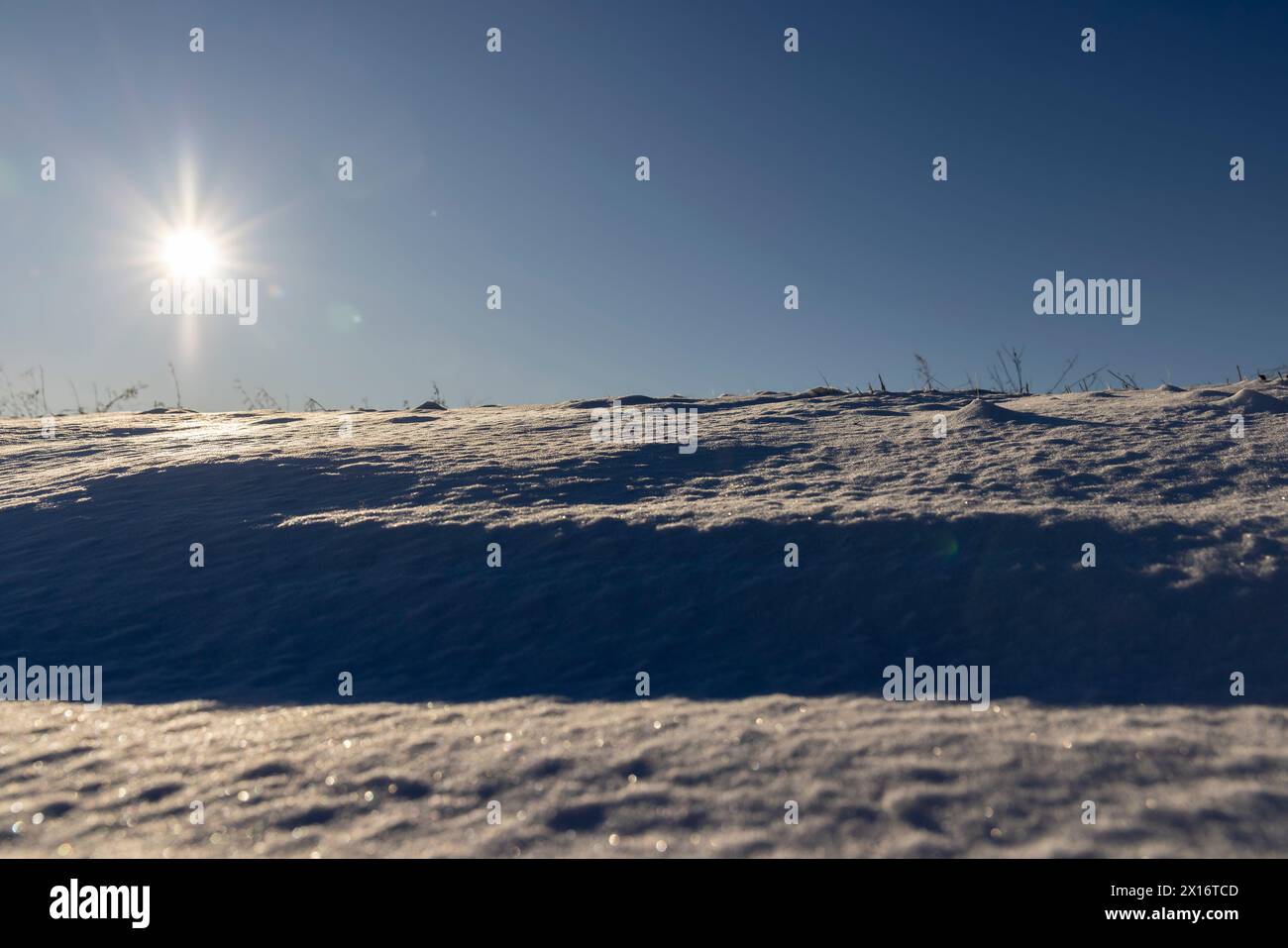 drifts of white pure snow after a snowfall, beautiful white snow in the ...