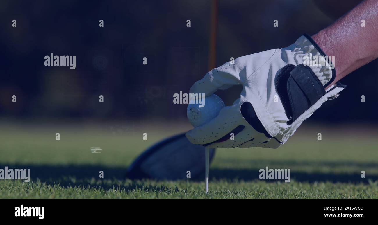 Image of data processing over golf player Stock Photo - Alamy