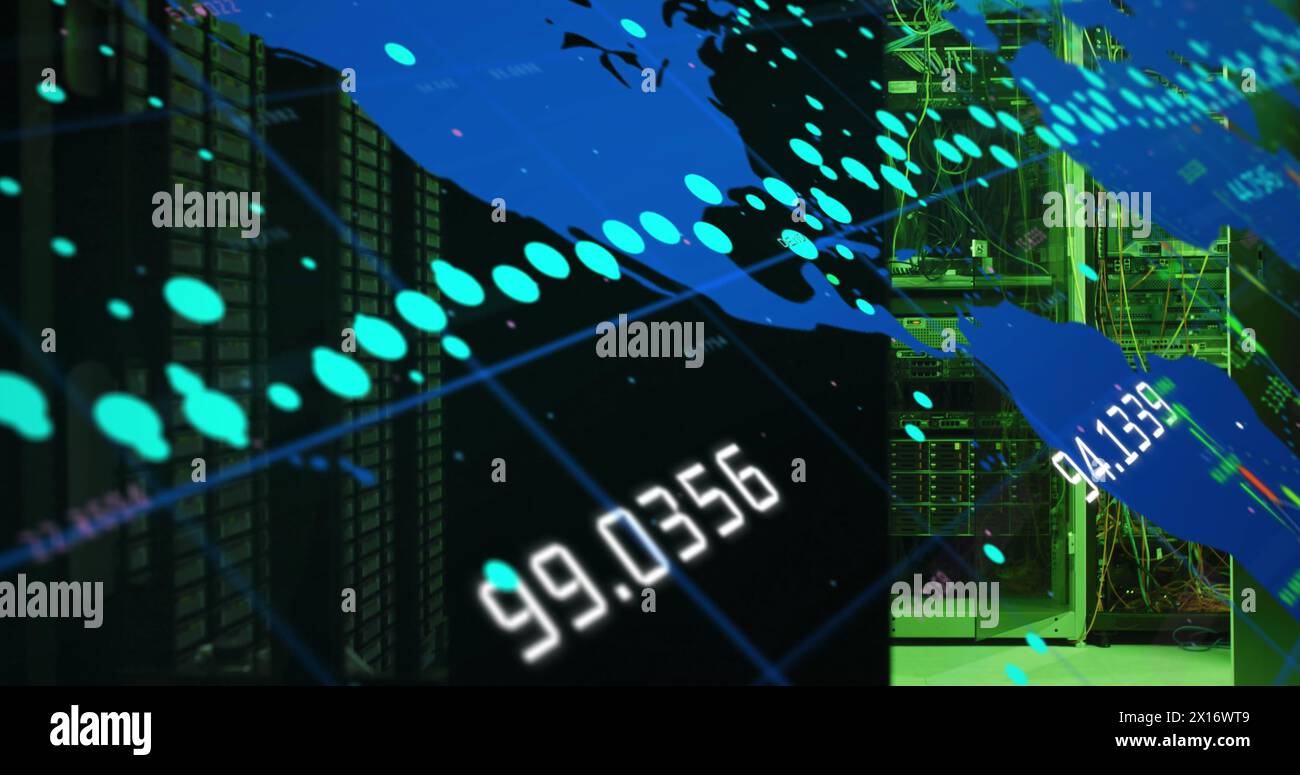 Image of data processing over computer servers Stock Photo - Alamy