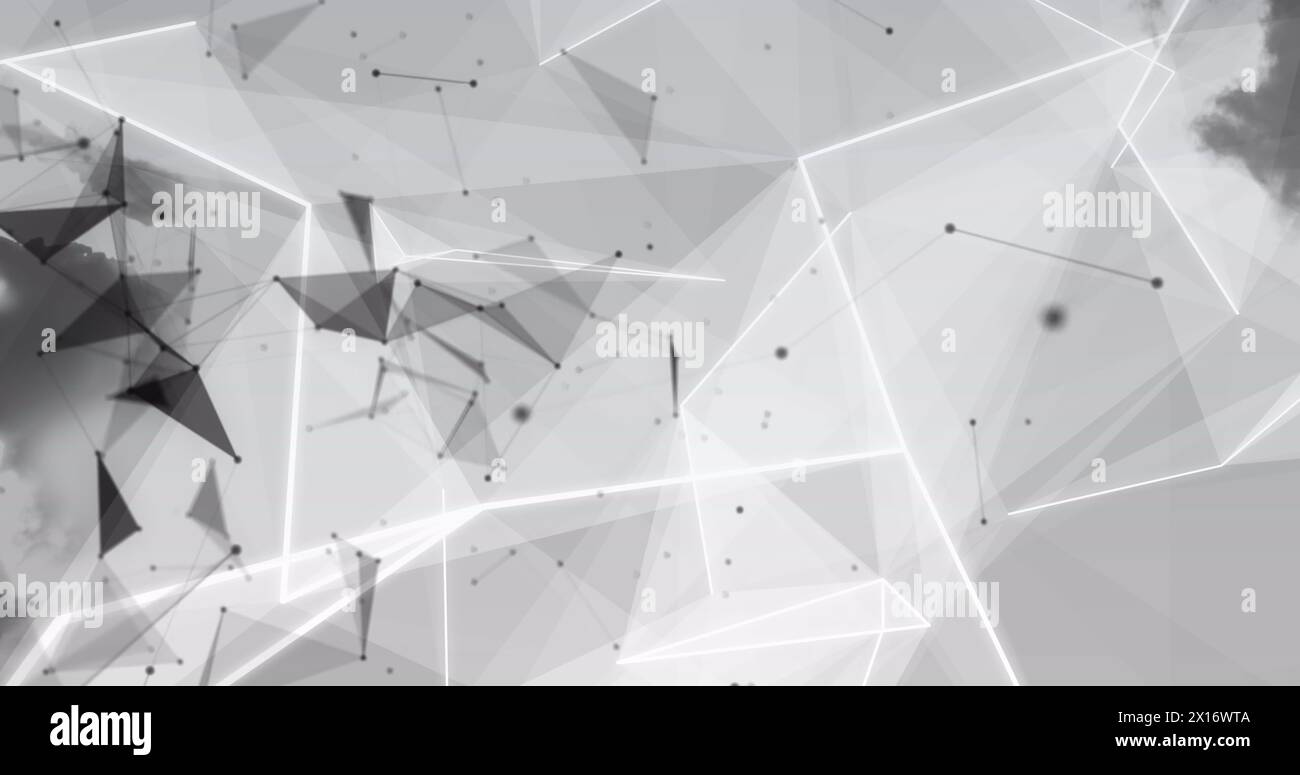 Image of black shapes and clouds moving on grey background Stock Photo ...