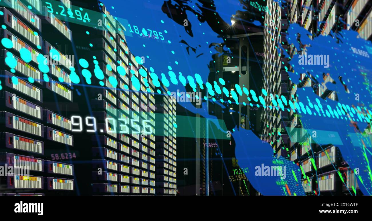 Image of data processing over computer servers Stock Photo - Alamy