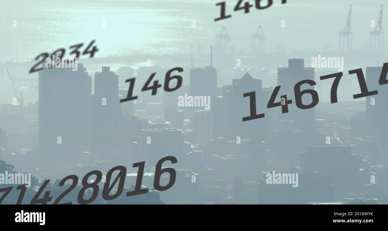 Multiple increasing numbers against a black background Stock Photo - Alamy