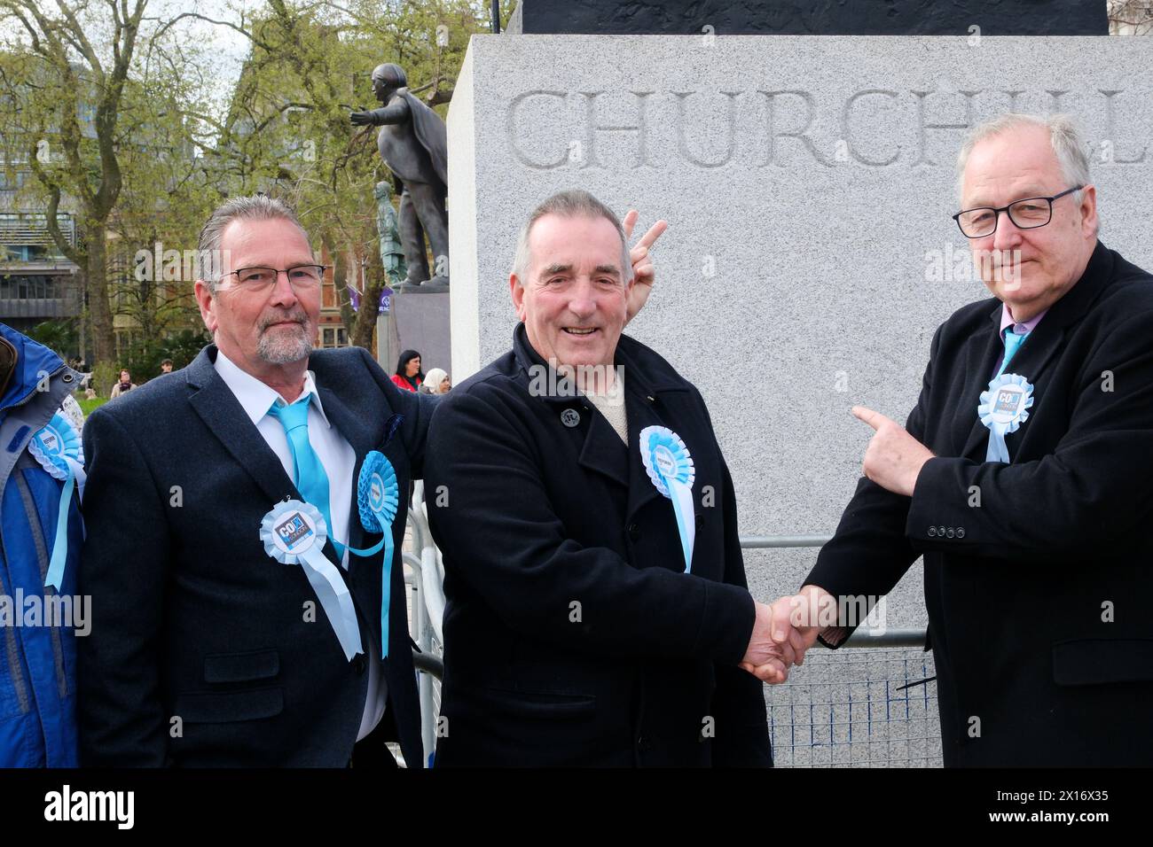 Parliament Square, London, UK. 15th Apr 2024. Howard Cox the Reform UK ... Parliament Square, London, UK. 15th Apr 2024. Howard Cox the Reform UK ...