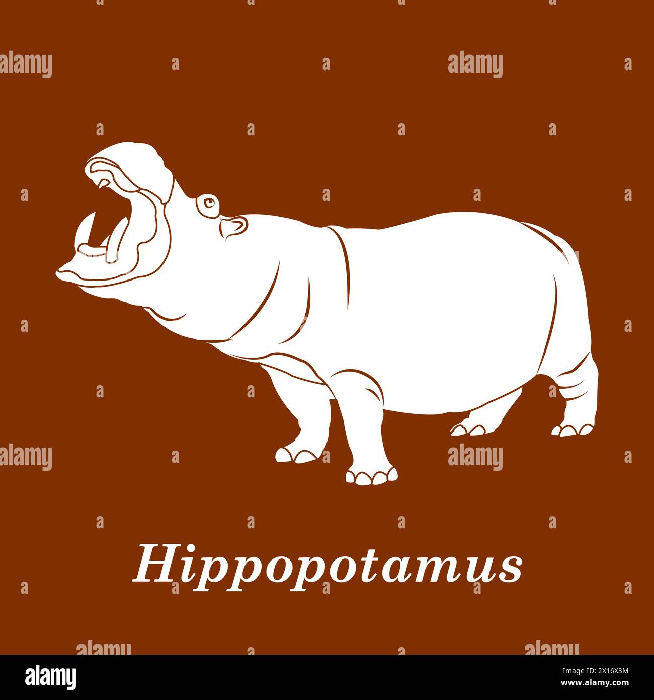 Hippopotamus icon vector illustration simple design Stock Vector Image ...