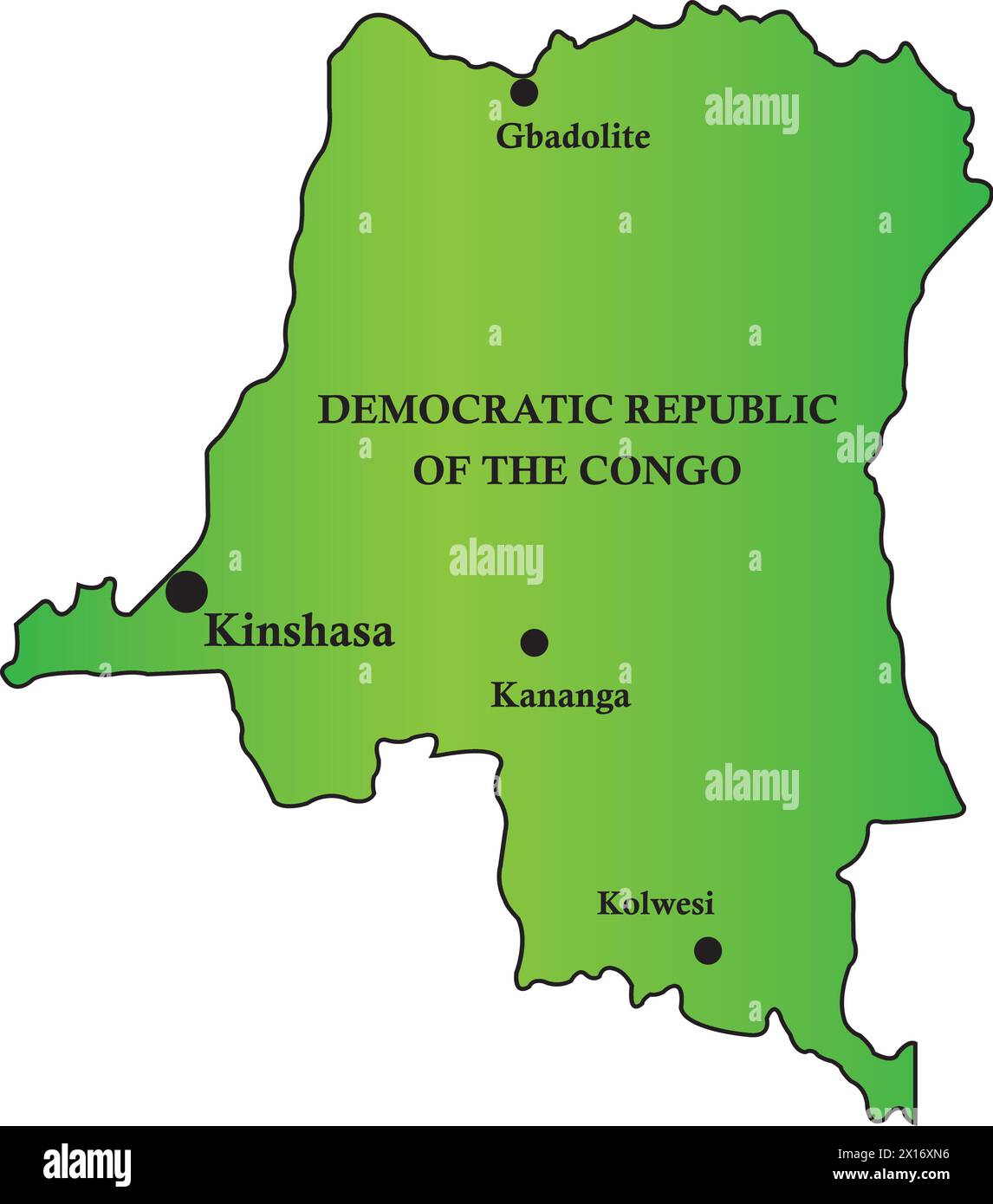 Democratic Republic of the Congo country map, vector illustration ...