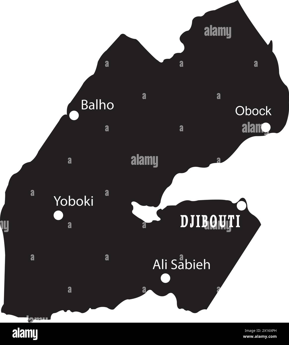 Djibouti Country Map Vector Illustration Design Background Stock