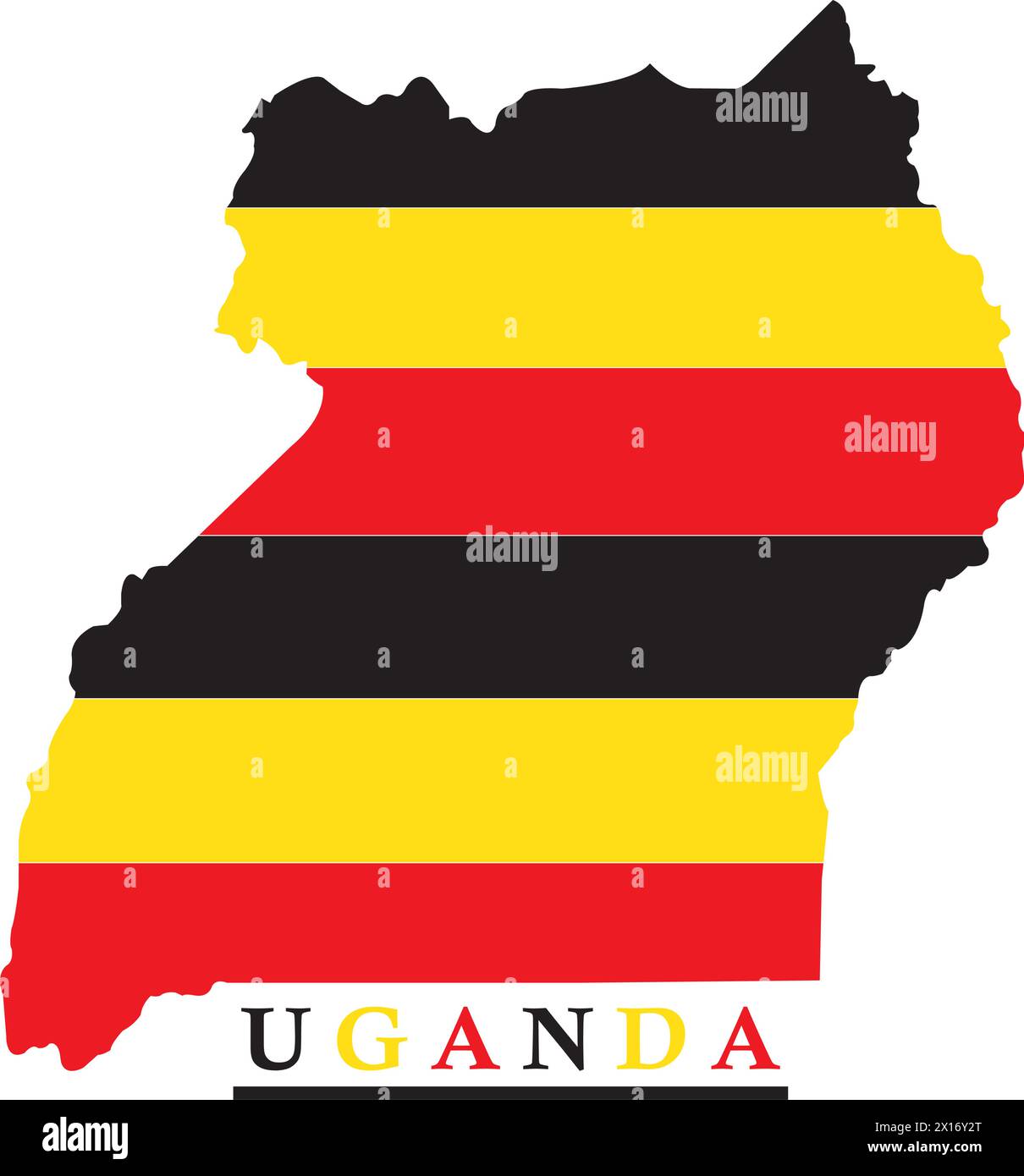 Uganda country map, vector illustration design background Stock Vector ...