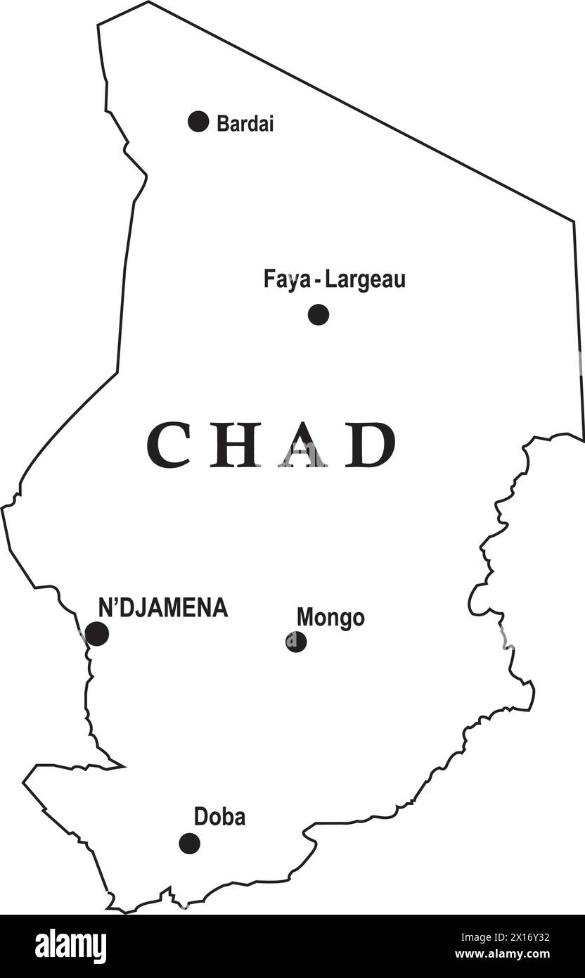Chad country map, vector illustration design background Stock Vector ...