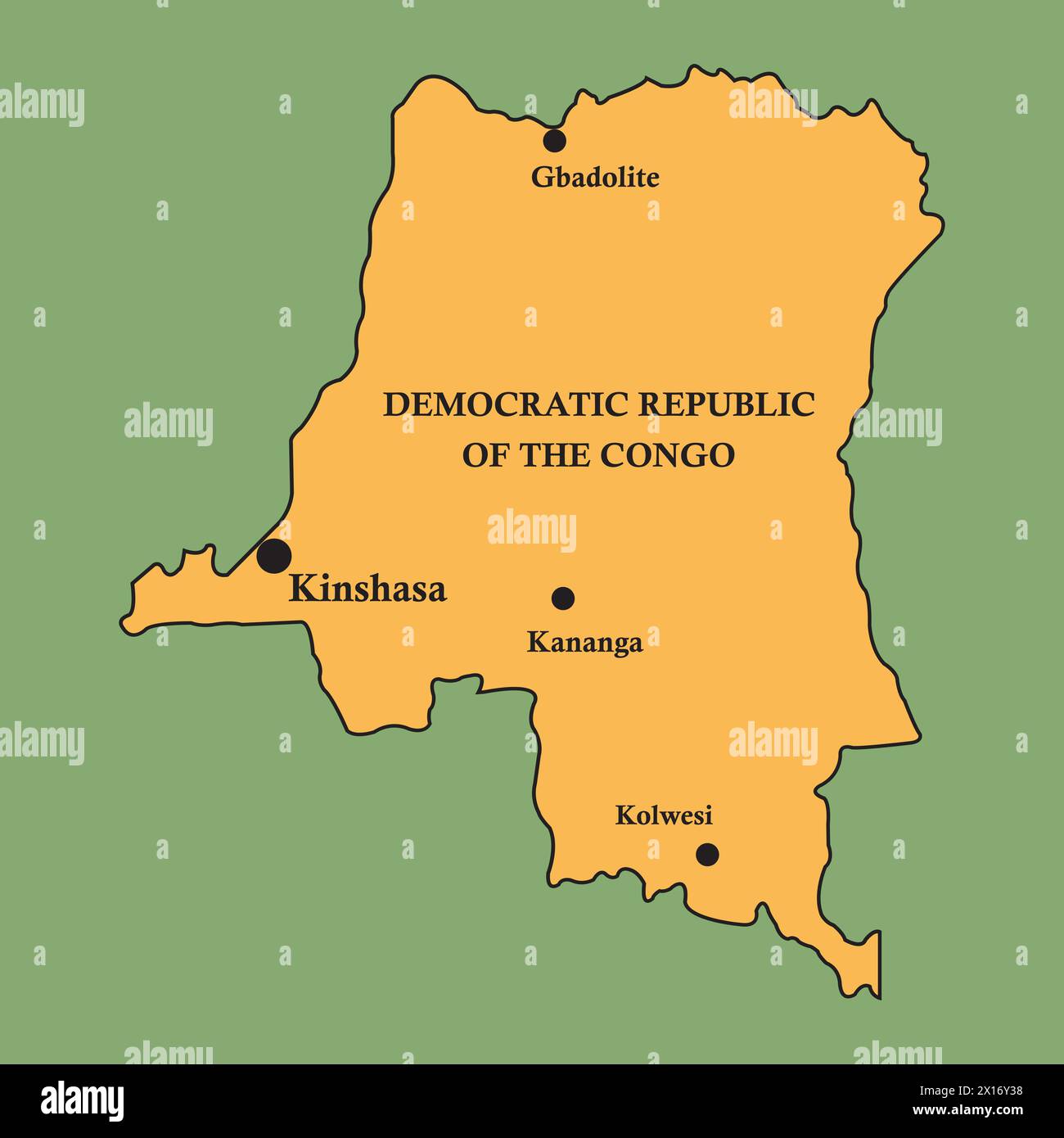 Democratic Republic of the Congo country map, vector illustration ...