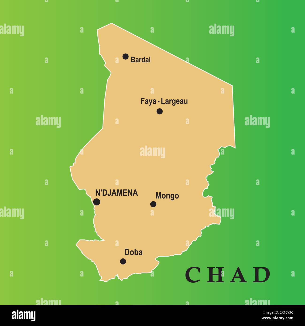 Chad country map, vector illustration design background Stock Vector ...