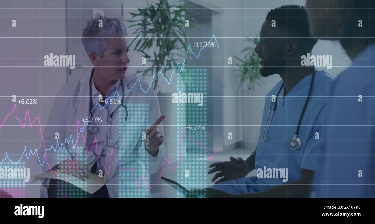 Image of multiple graphs with changing numbers, diverse doctors ...