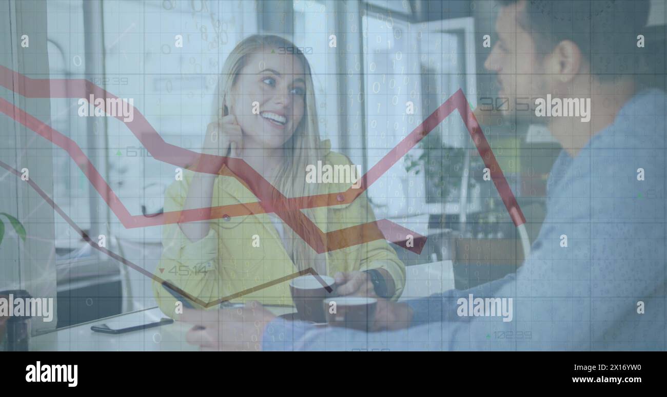 Animation red line over caucasian hi-res stock photography and images ...