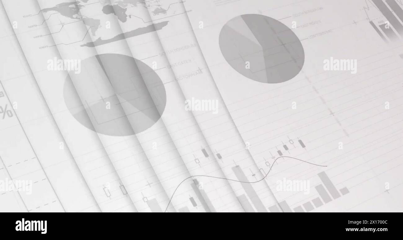 Image of grey charts and diagrams on white background Stock Photo - Alamy