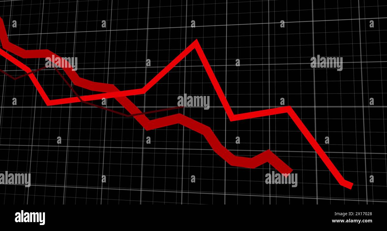 Image of decreasing diagrams on the black background Stock Photo - Alamy