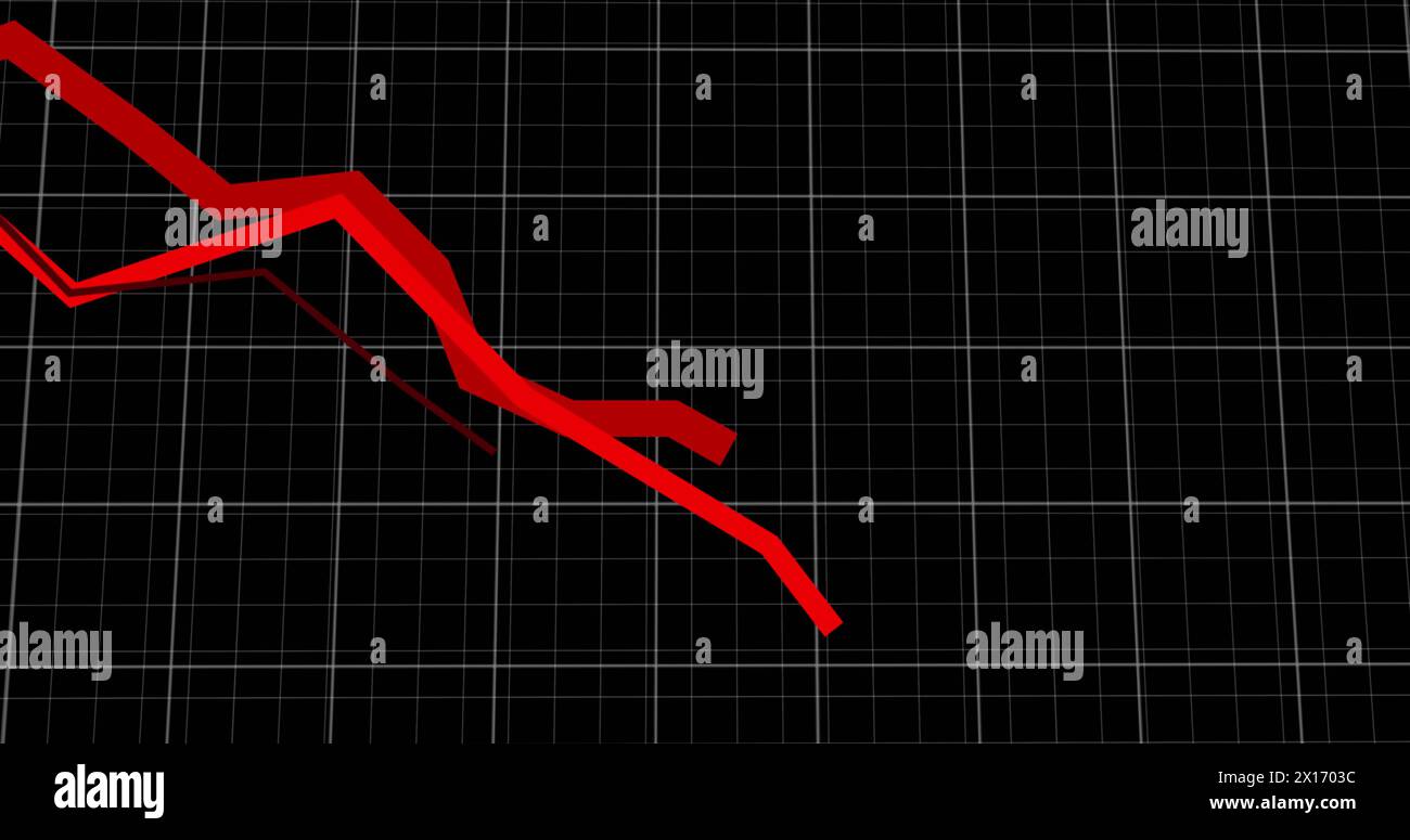 Image of decreasing diagrams on the black background Stock Photo - Alamy