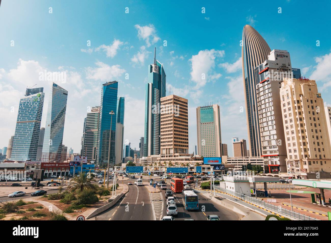 Skyscrapers in the business district of Kuwait City, notably Al Hamra ...