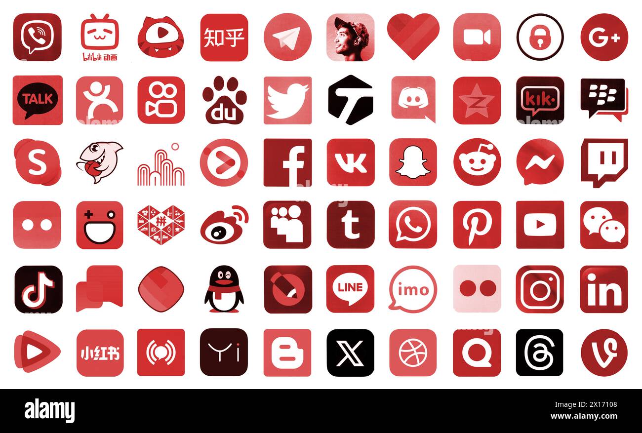 Red social whatsapp logo hi-res stock photography and images - Alamy