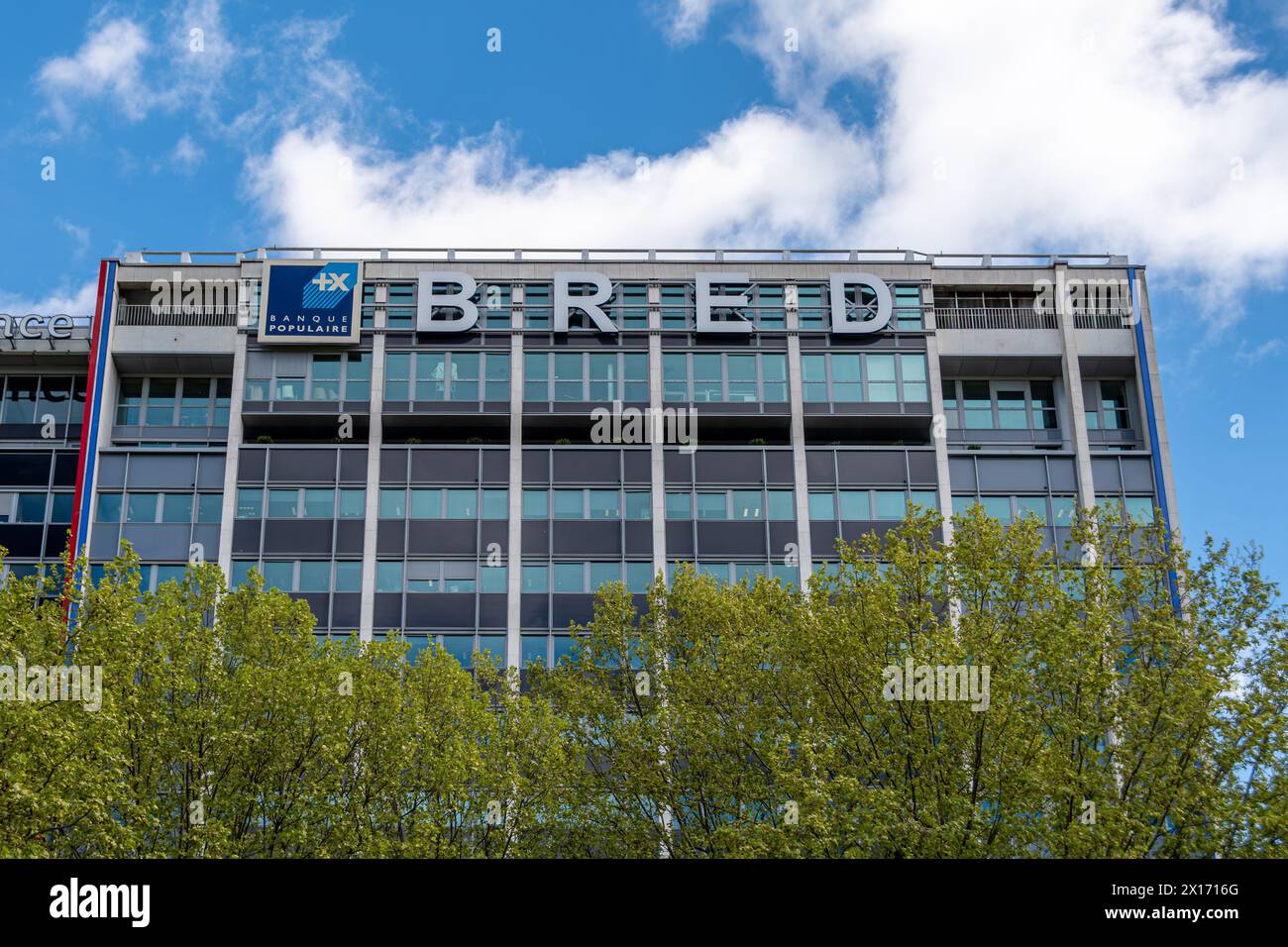 Exterior view of the BRED Banque Populaire headquarters building. BRED ...