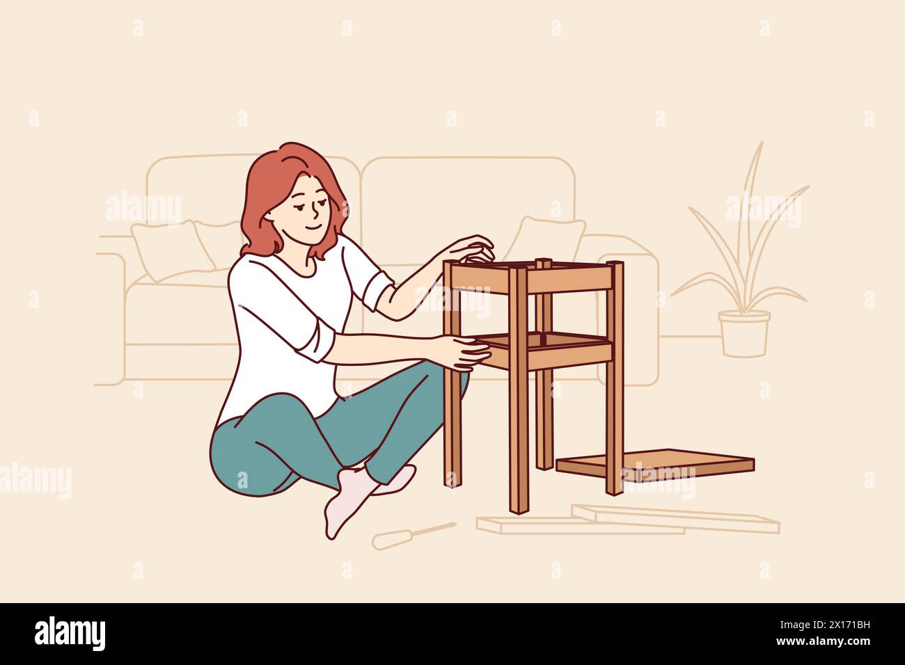 Broken chair floor Stock Vector Images - Alamy