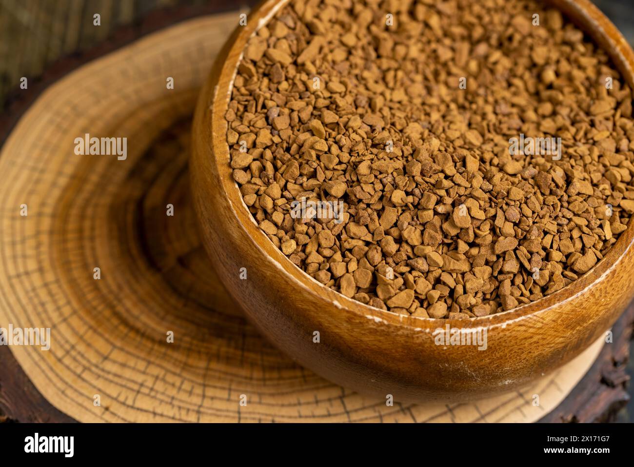brown instant coffee, brown pieces of instant coffee for making a ...