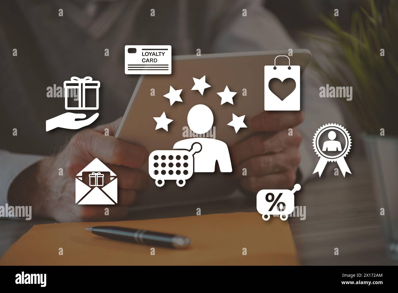 Customer loyalty concept illustrated by a picture on background Stock ...