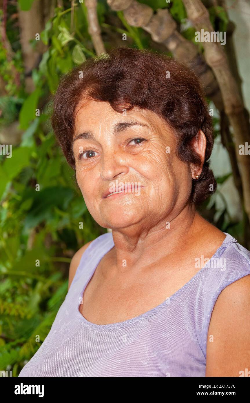 Senior woman, medium shot. Portrait of real Cuban people Stock Photo ...