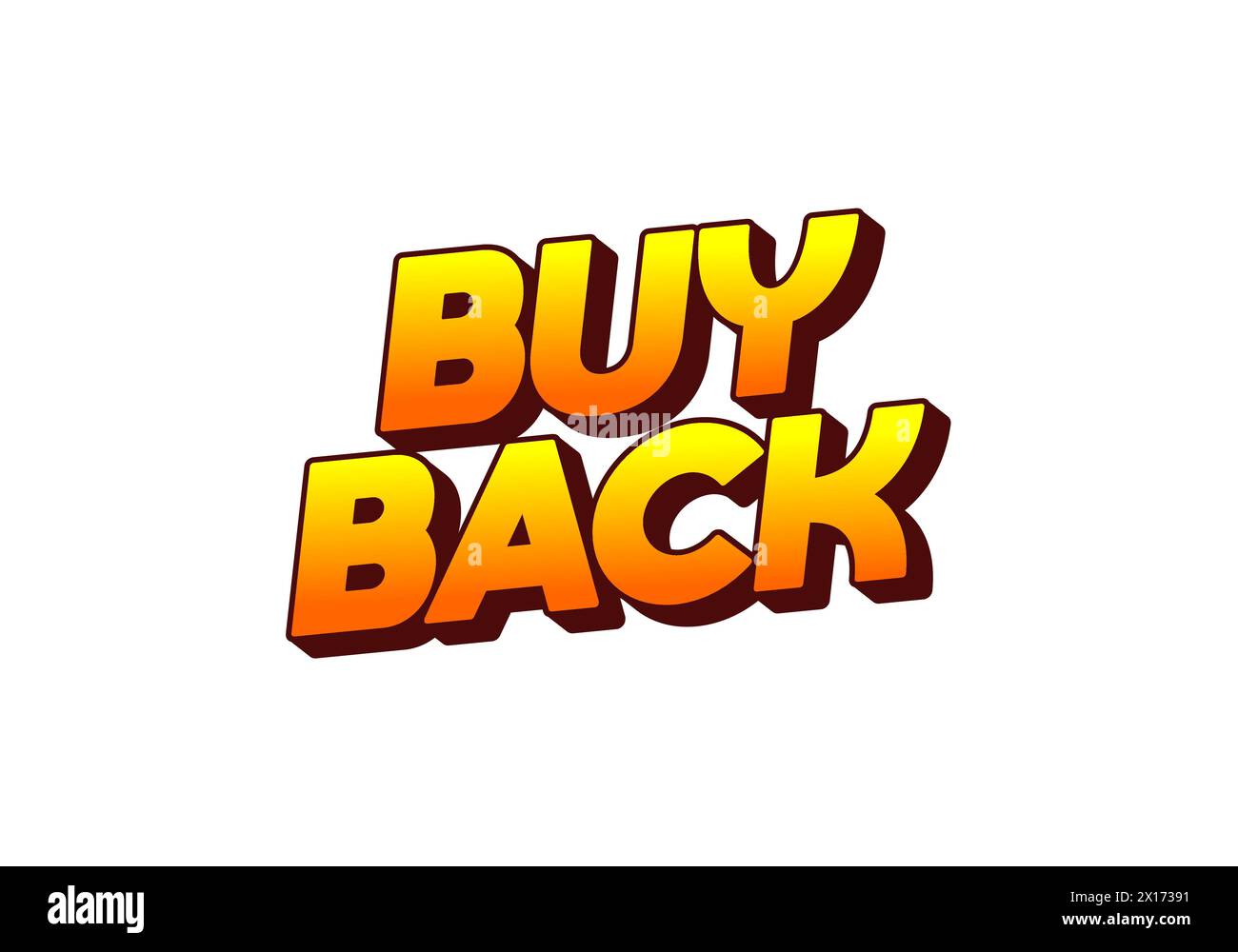 Buy back. Text effect design in 3D look with eye catching colors Stock ...