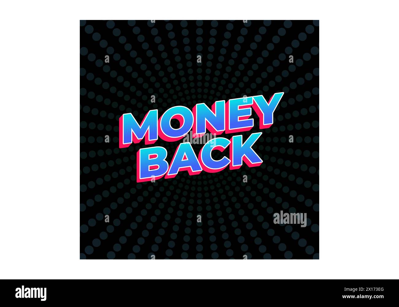 Money back. Text effect design in eye catching color. 3D effect Stock ...