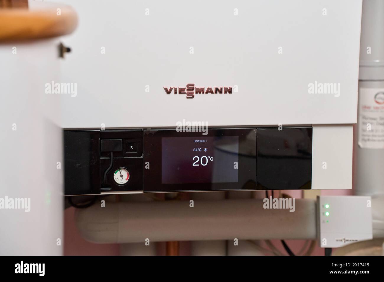 Augsburg, Bavaria, Germany - April 13, 2024: Gas heating, gas boiler ...