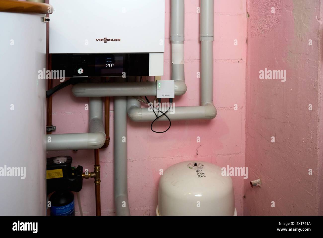 Augsburg, Bavaria, Germany - April 13, 2024: Gas heating, gas boiler ...