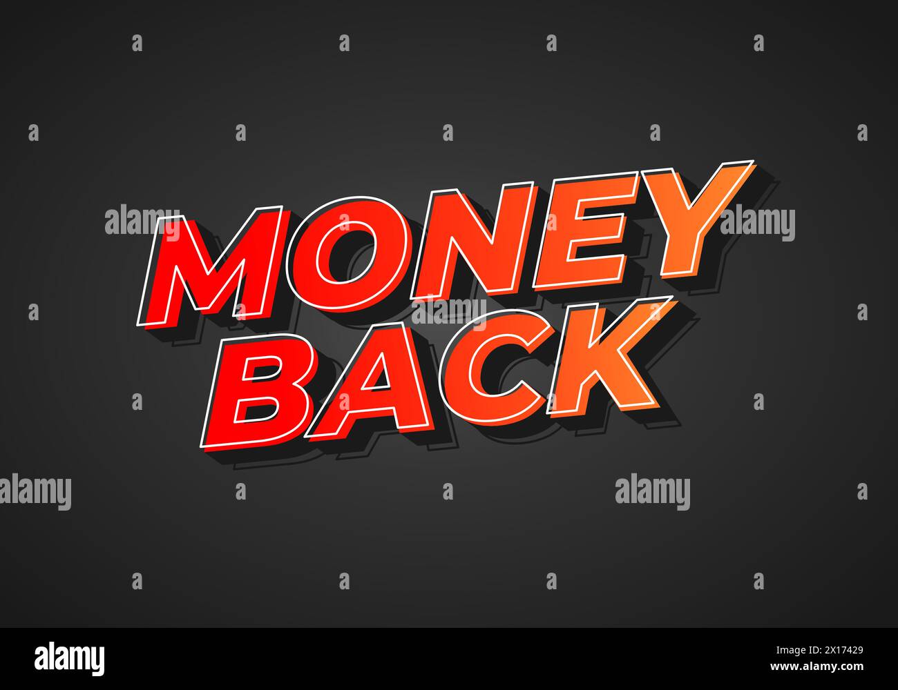 Money back. Text effect design in eye catching color. 3D effect Stock ...