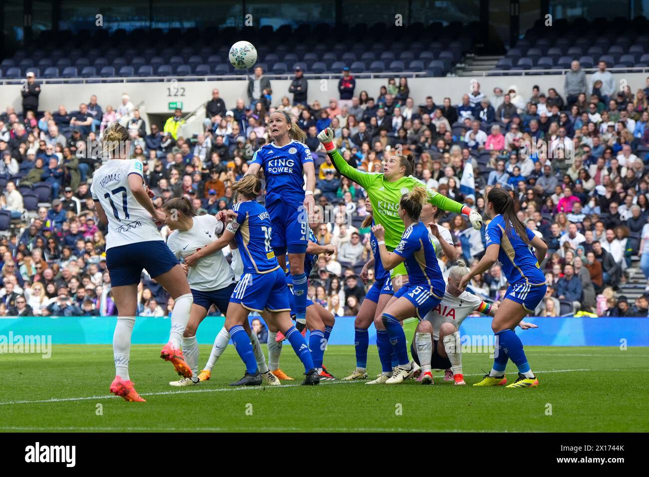 Tottenham, London, UK. 14th Apr, 2024. Lena Petermann headers the ball ...